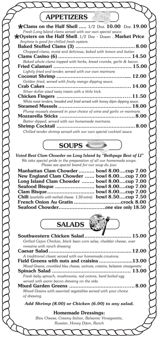 Contact The Chowder Bar! (631) 665-9859